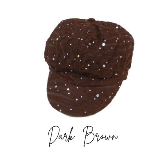 Accessories | Sparkly Newsboy Cap Chocolate Brown Color Medium Vintage ...